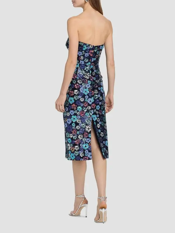 Ramy Brook Ella Floral-sequinned Midi-dress
