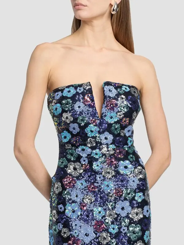 Ramy Brook Ella Floral-sequinned Midi-dress