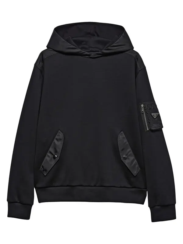 Prada Cotton Fleece And Re-nylon Hoodie