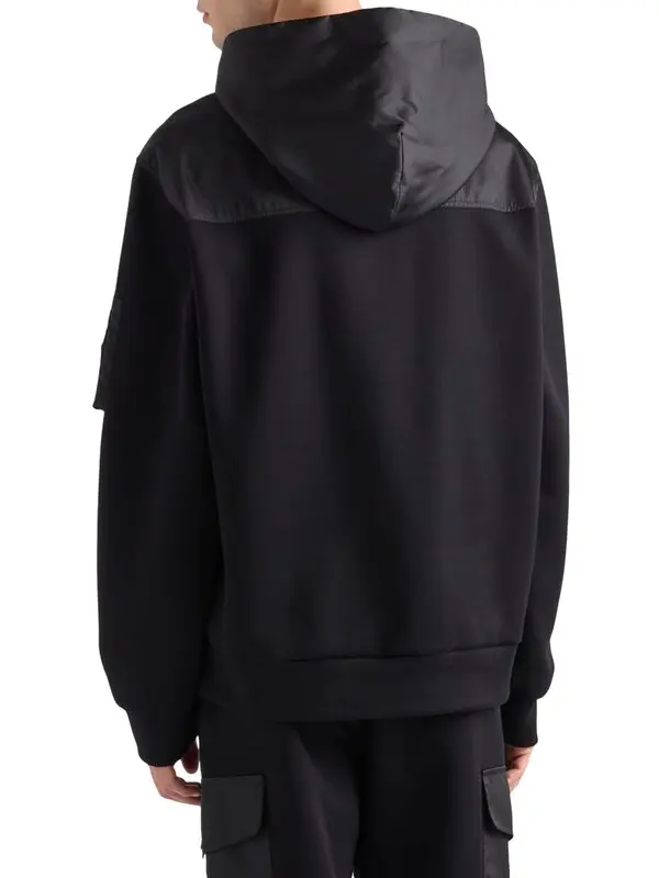 Prada Cotton Fleece And Re-nylon Hoodie