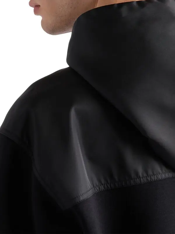 Prada Cotton Fleece And Re-nylon Hoodie