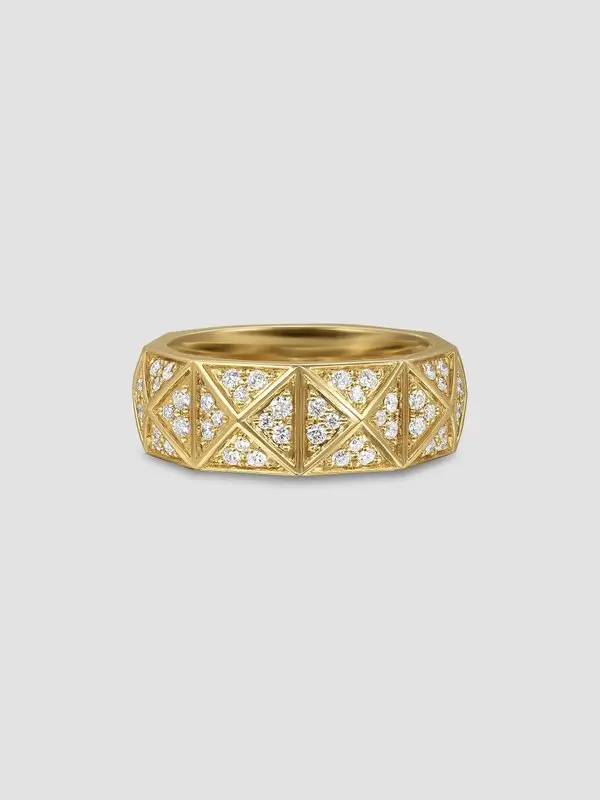 David Yurman Pyramid Band Ring In 18k Yellow Gold
