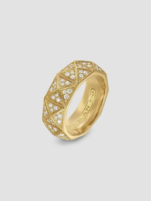 David Yurman Pyramid Band Ring In 18k Yellow Gold