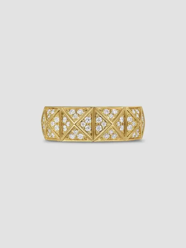 David Yurman Pyramid Band Ring In 18k Yellow Gold