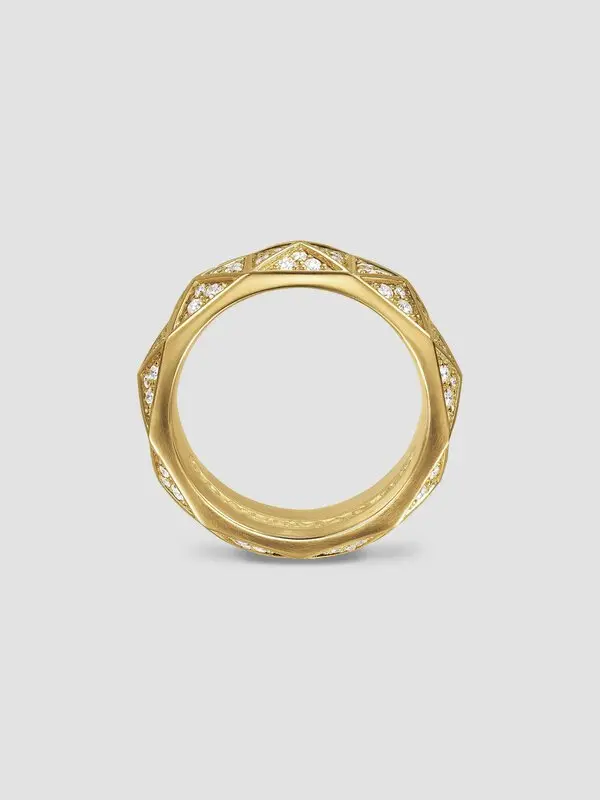 David Yurman Pyramid Band Ring In 18k Yellow Gold