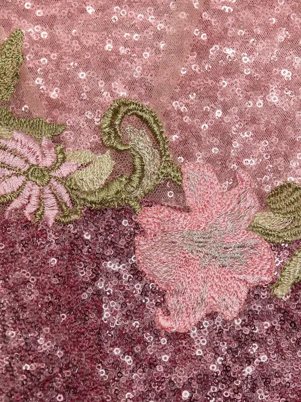 Naeem Khan Floral-appliquéd Sequined Gown - Pink Multi