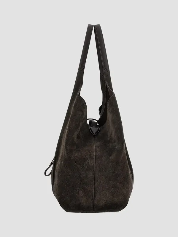 TOD'S Medium Suede Shopping Tote Bag - Palissandro