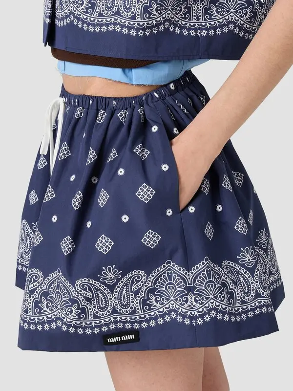 Miu Miu Bandana Print Poplin Miniskirt