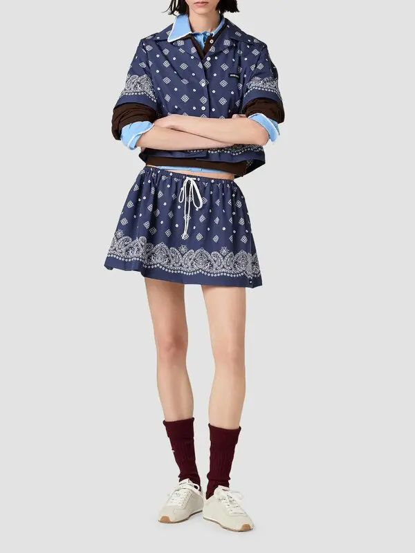 Miu Miu Bandana Print Poplin Miniskirt