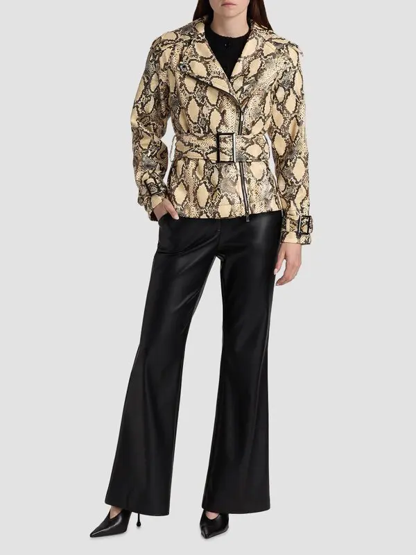 TOCCIN Brando Snake-embossed Faux Leather Biker Jacket