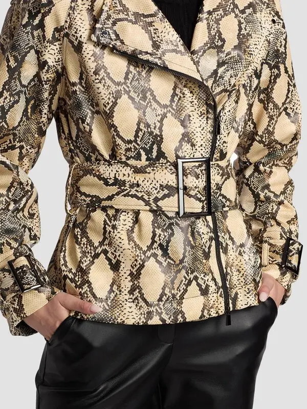 TOCCIN Brando Snake-embossed Faux Leather Biker Jacket