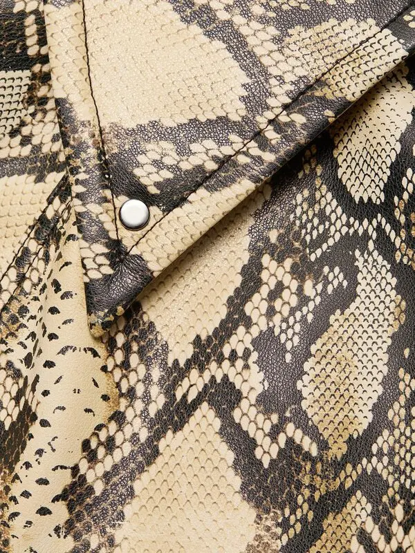 TOCCIN Brando Snake-embossed Faux Leather Biker Jacket