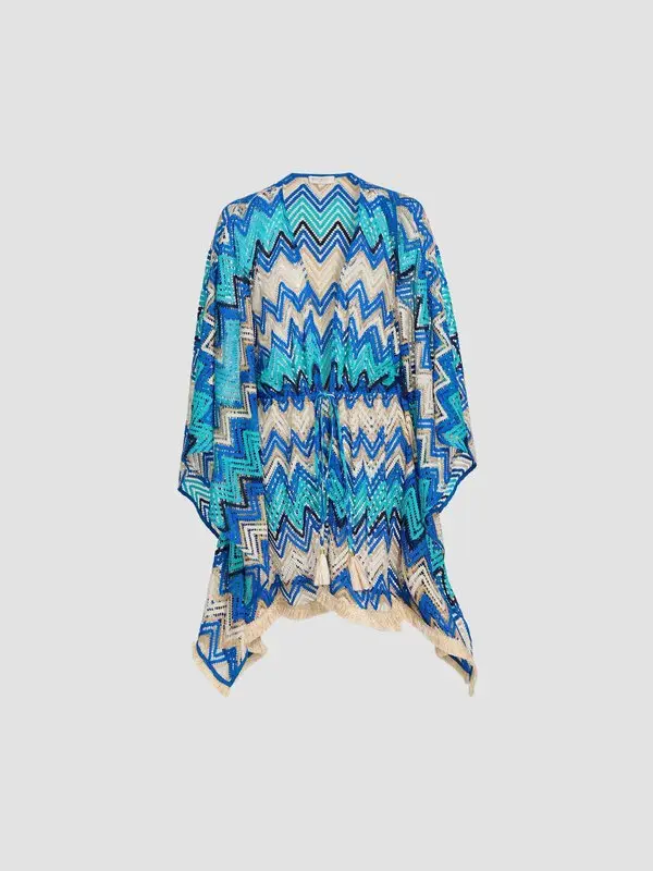 Ramy Brook Rayne Chevron-knit Cover-up Minidress