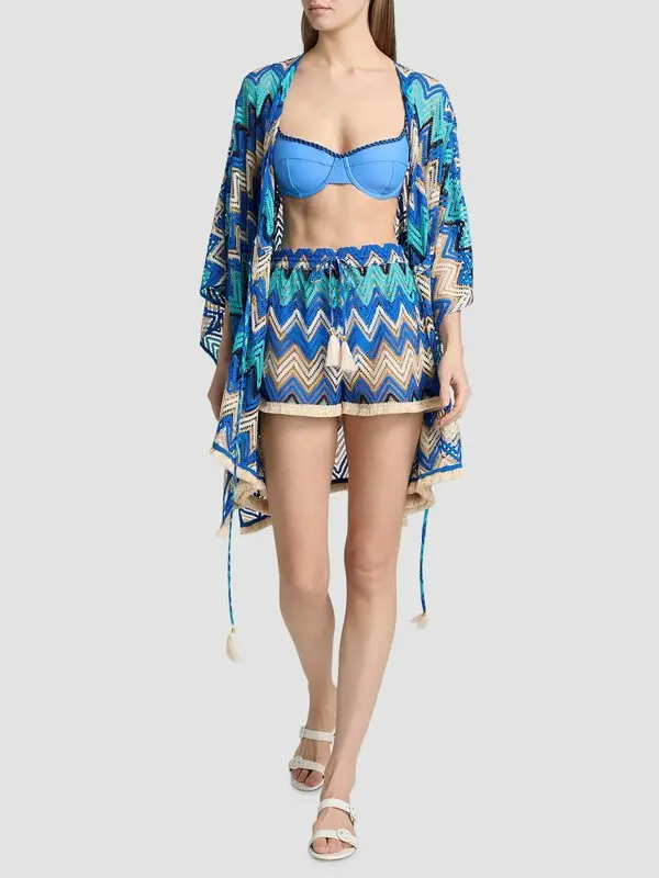 Ramy Brook Rayne Chevron-knit Cover-up Minidress