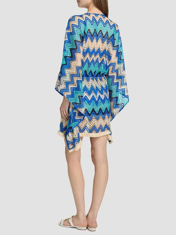 Ramy Brook Rayne Chevron-knit Cover-up Minidress