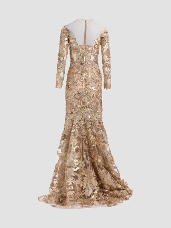 Elie Saab Raffia Embroidered Gown