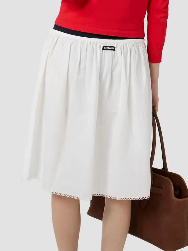 Miu Miu Slubbed Poplin Skirt