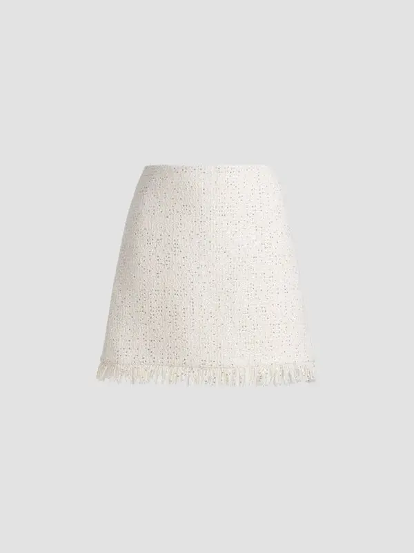 TOCCIN Maris Sequined Fringe-trimmed Miniskirt