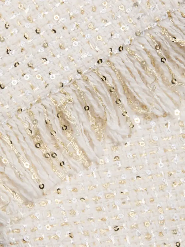 TOCCIN Maris Sequined Fringe-trimmed Miniskirt