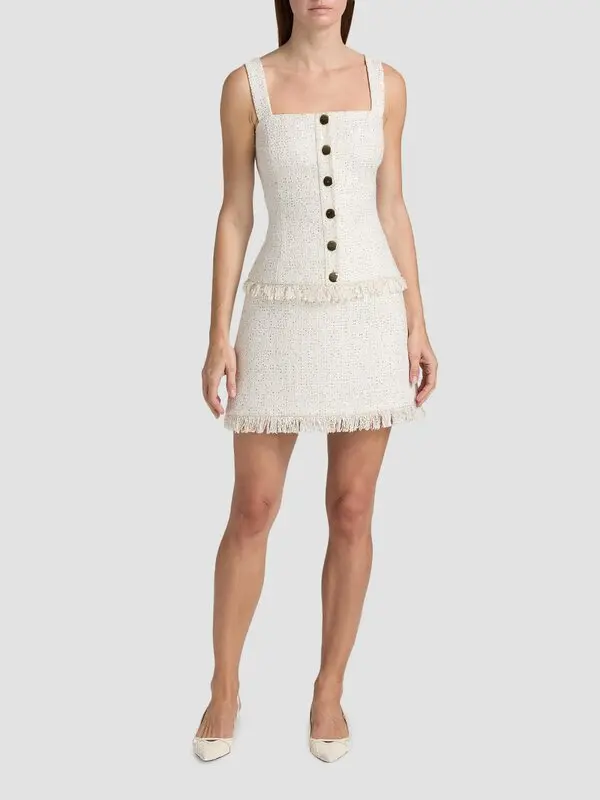 TOCCIN Maris Sequined Fringe-trimmed Miniskirt