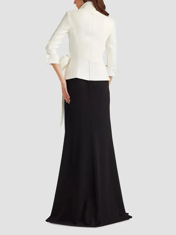 Tadashi Shoji Mixed-media Bow Gown