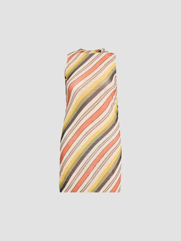 JEAN PAUL GAULTIER Retro Stripe Mesh Mini Dress - Multicolor