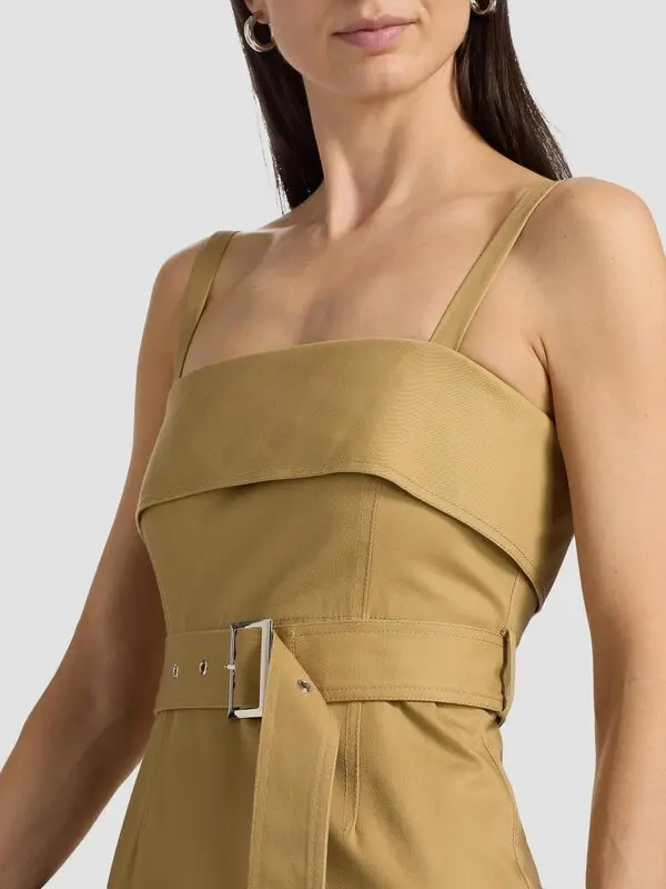 TOCCIN Theodora Belted Cotton Midi-dress
