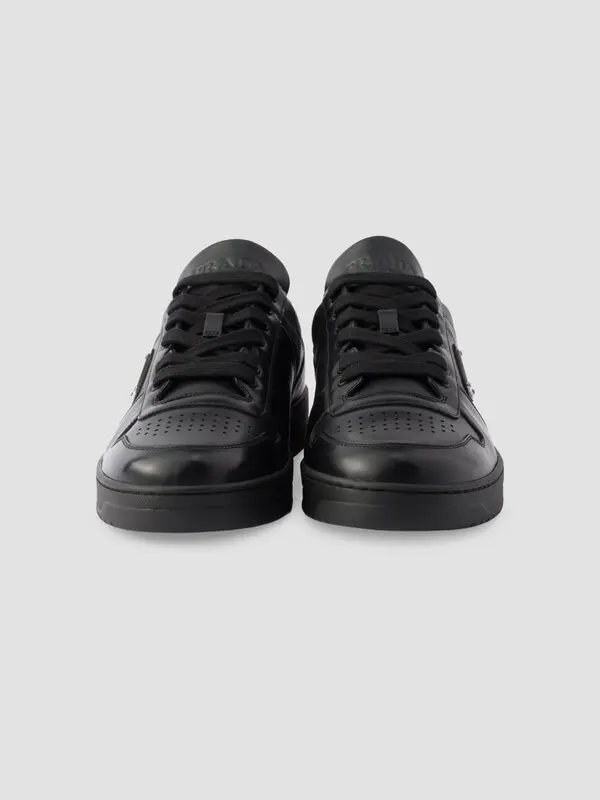 Prada Downtown Leather Sneakers - Black