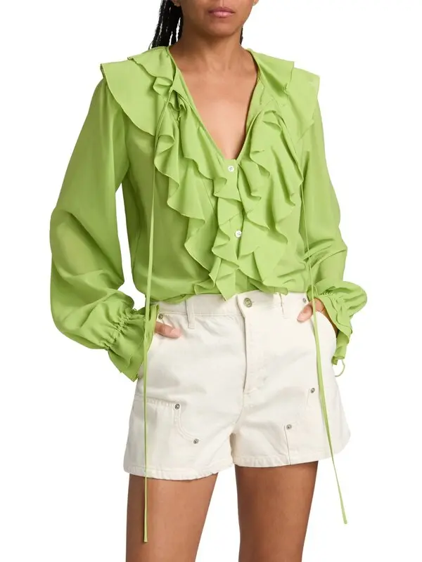 TOCCIN Tobi Ruffled Georgette Blouse