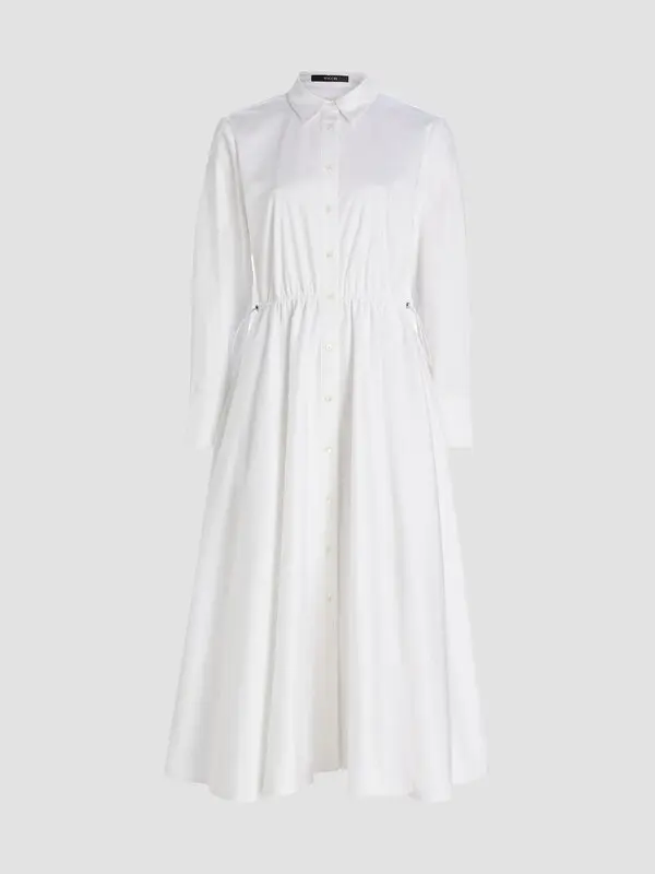 TOCCIN Anika Poplin Drawstring Midi-shirtdress - Optic