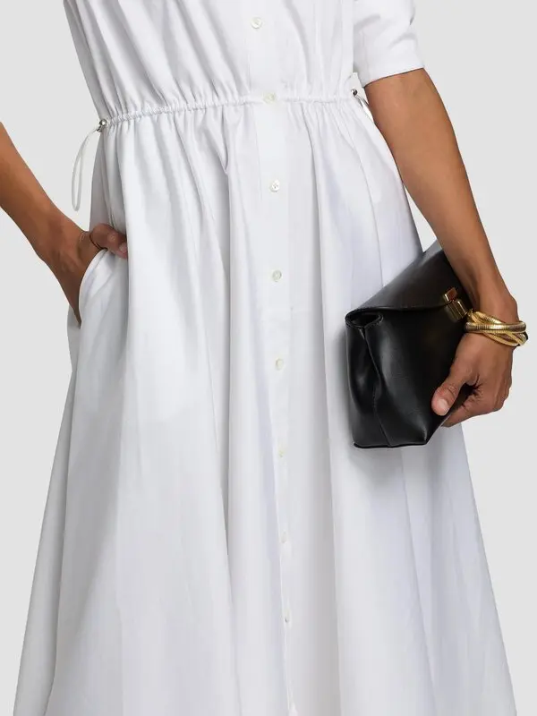 TOCCIN Anika Poplin Drawstring Midi-shirtdress - Optic