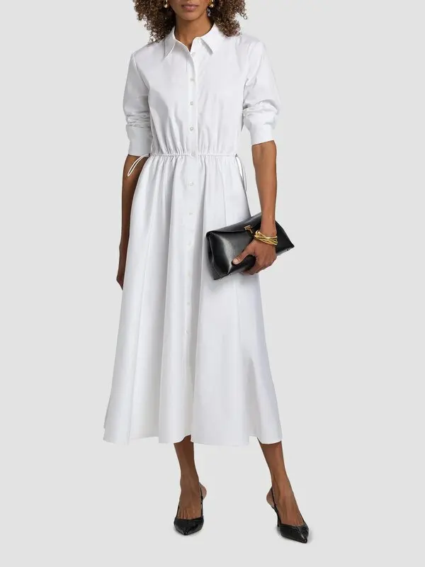 TOCCIN Anika Poplin Drawstring Midi-shirtdress - Optic