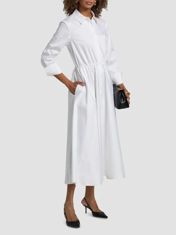TOCCIN Anika Poplin Drawstring Midi-shirtdress - Optic