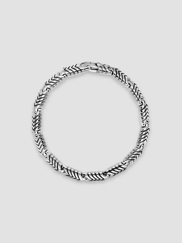 David Yurman Chevron Link Bracelet In Sterling 7.6mm - Silver