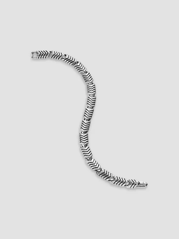 David Yurman Chevron Link Bracelet In Sterling 7.6mm - Silver
