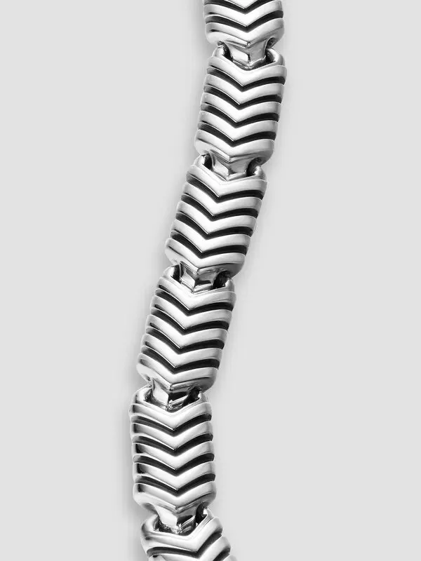 David Yurman Chevron Link Bracelet In Sterling 7.6mm - Silver