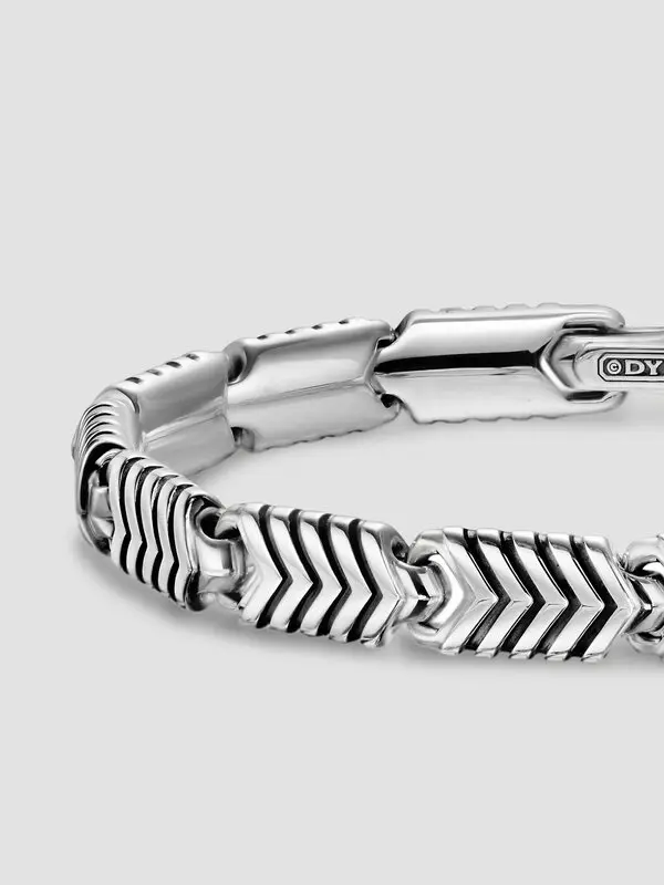 David Yurman Chevron Link Bracelet In Sterling 7.6mm - Silver