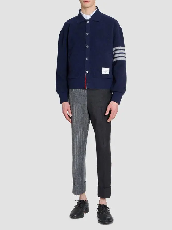 Thom Browne Wool Fleece Collared Jacket