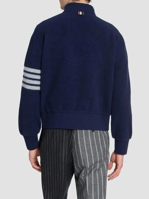 Thom Browne Wool Fleece Collared Jacket