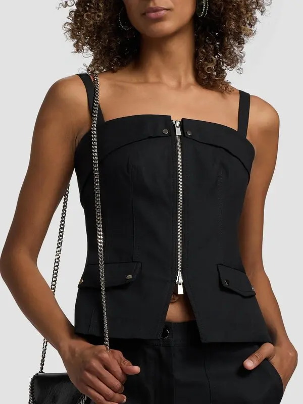 TOCCIN Jayden Zip-front Moto Top