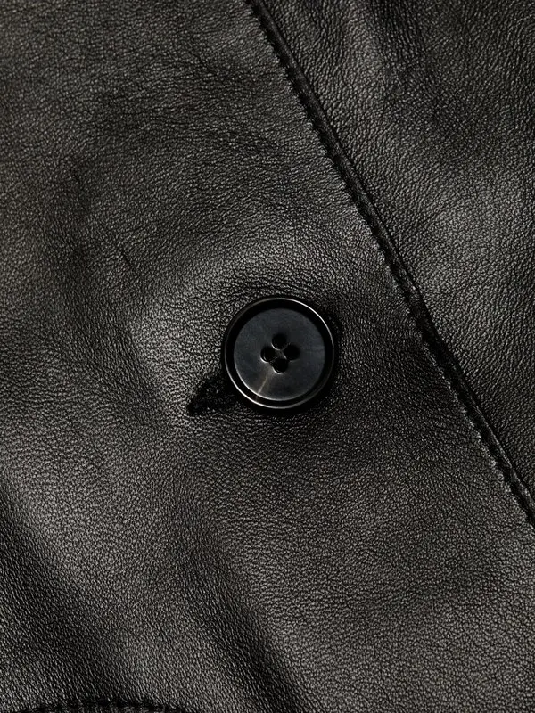 ARMA Emy Leather Crop Jacket - Black