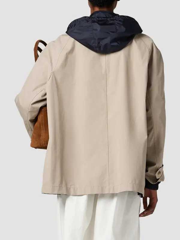 Miu Miu Panama Cotton And Technical Pongé Blouson Jacket