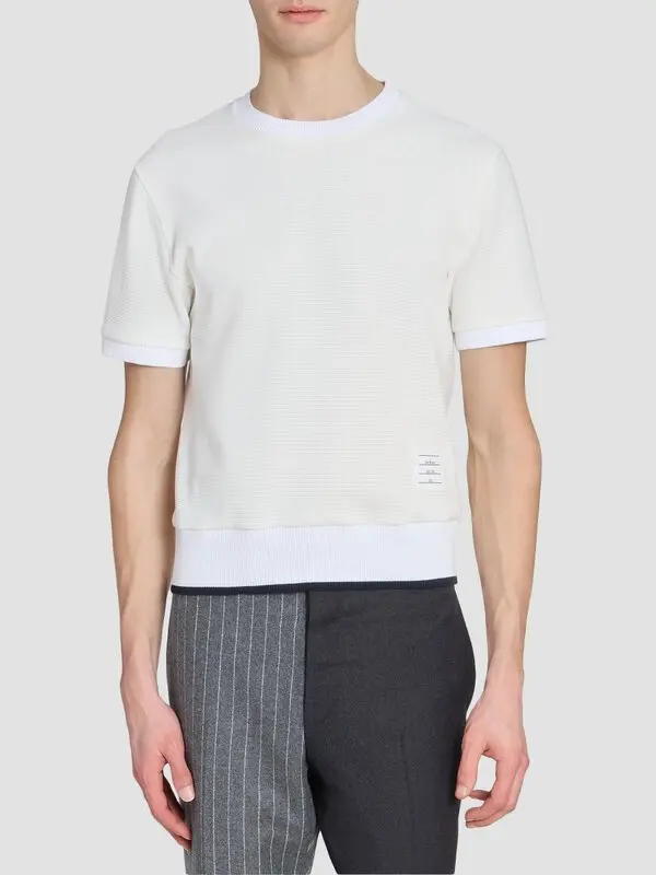 Thom Browne Lightweight Waffle-knit Cotton T-shirt