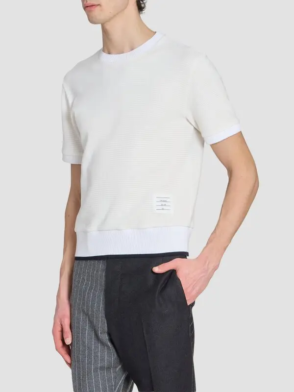 Thom Browne Lightweight Waffle-knit Cotton T-shirt