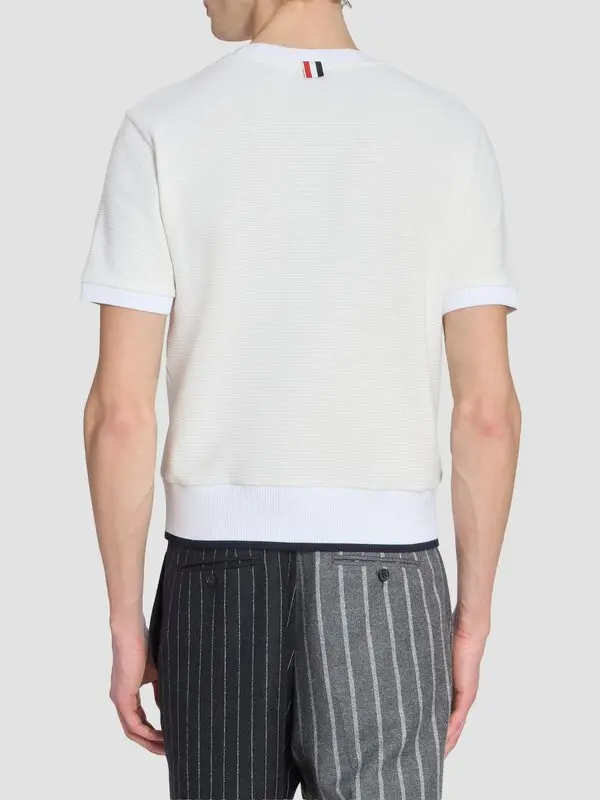 Thom Browne Lightweight Waffle-knit Cotton T-shirt