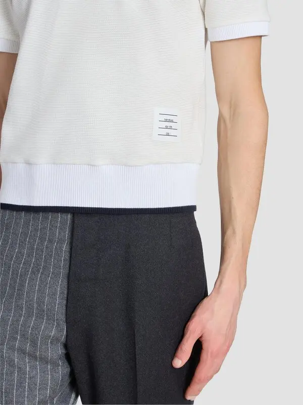 Thom Browne Lightweight Waffle-knit Cotton T-shirt