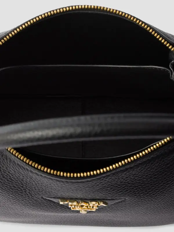 Prada Flou Small Leather Shoulder Bag - Black