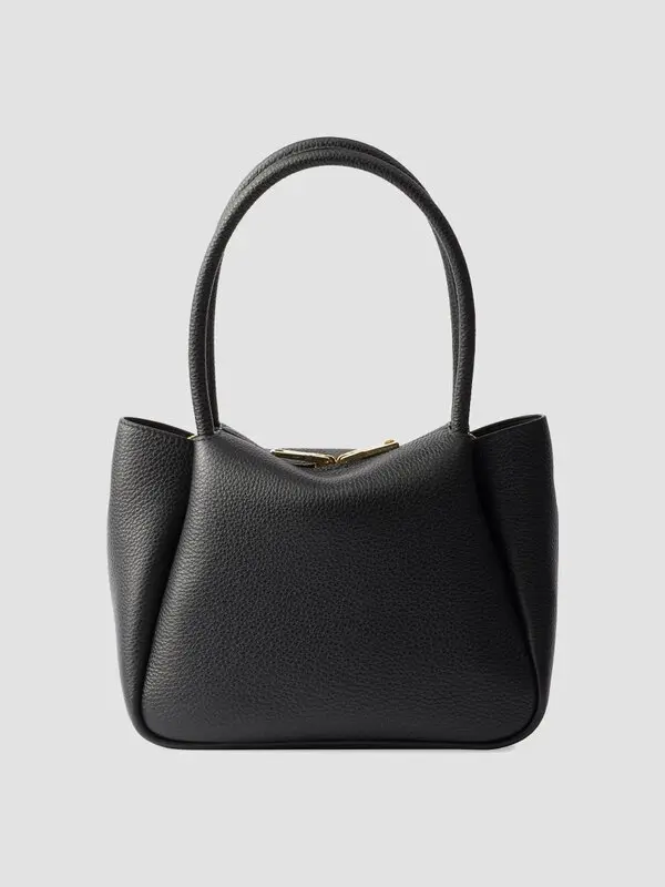 Prada Flou Small Leather Shoulder Bag - Black