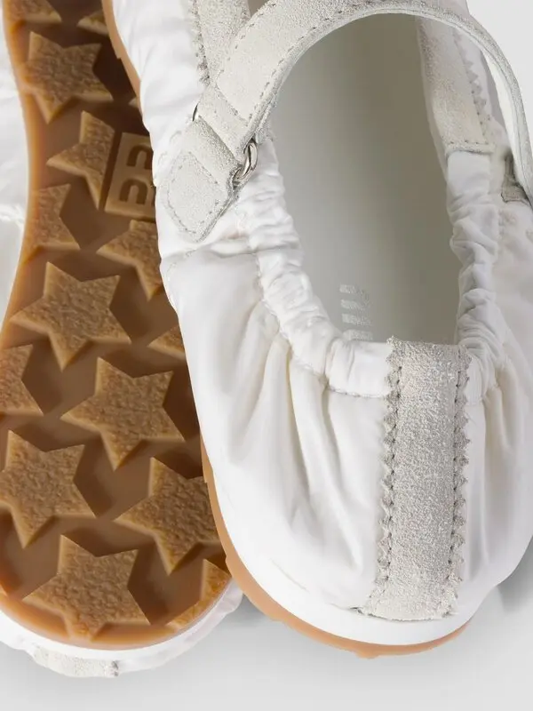 Miu Miu Plume Technical Fabric And Suede Ballerinas