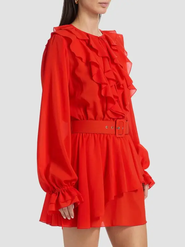 TOCCIN Elma Ruffled Belted Minidress